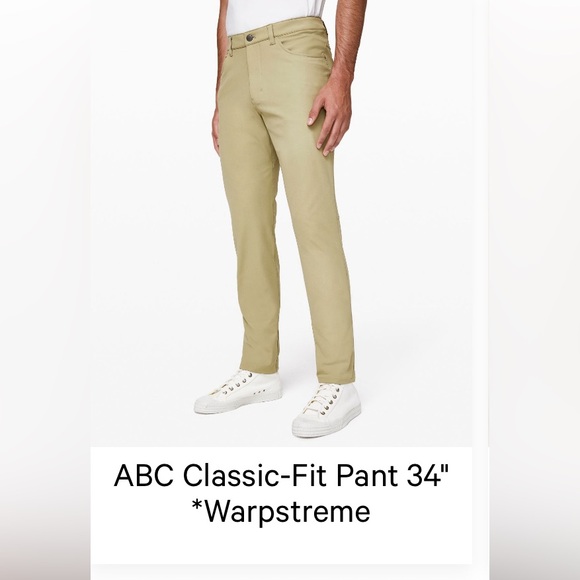 lululemon athletica | Pants | Abc Classic Fit 5 Pocket Pant 32x 34l ...